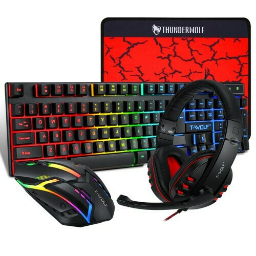 T-Wolf TF800 Σετ Gaming Πληκτρολόγιο με RGB φωτισμό & Ποντίκι (Αγγλικό ...