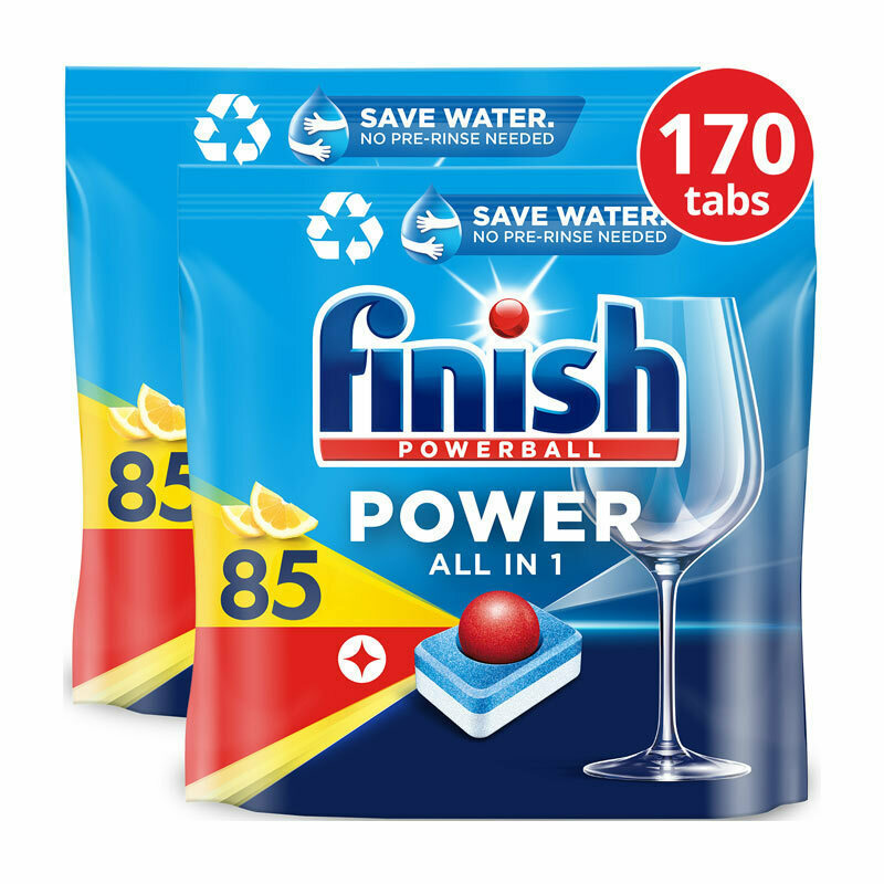 Finish Power All in One 2x85 Κάψουλες Πλυντηρίου Πιάτων με Άρωμα Λεμόνι ...