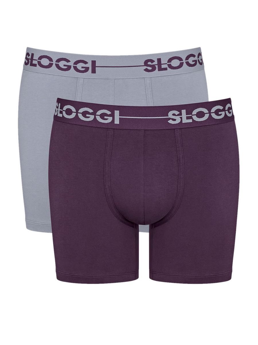 Sloggi Go Ανδρικά Μποξεράκια Grey/Purple 2Pack 10207027-M022 | Skroutz.gr