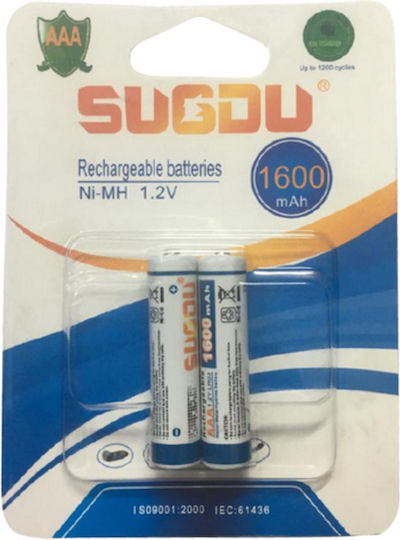 SUGDU Επαναφορτιζόμενες Μπαταρίες AAA Ni-MH 1600mAh 1.2V 2τμχ | Skroutz.gr