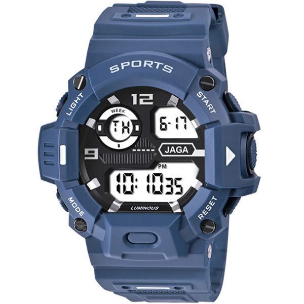 Jaga Μ121Χ Ψηφιακό Ρολόι Χρονογράφος Μπαταρίας με Καουτσούκ Λουράκι σε ...
