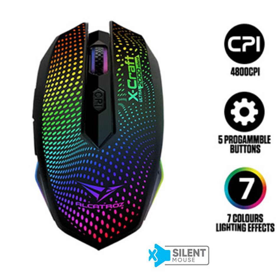 Alcatroz X-Craft Air Ultra 2000 RGB Gaming Ποντίκι Μαύρο | Skroutz.gr