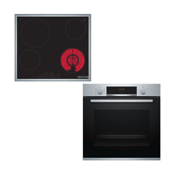 Bosch HBA534ES00 + PKF645FB2E Φούρνος άνω Πάγκου 71lt με Κεραμικές ...