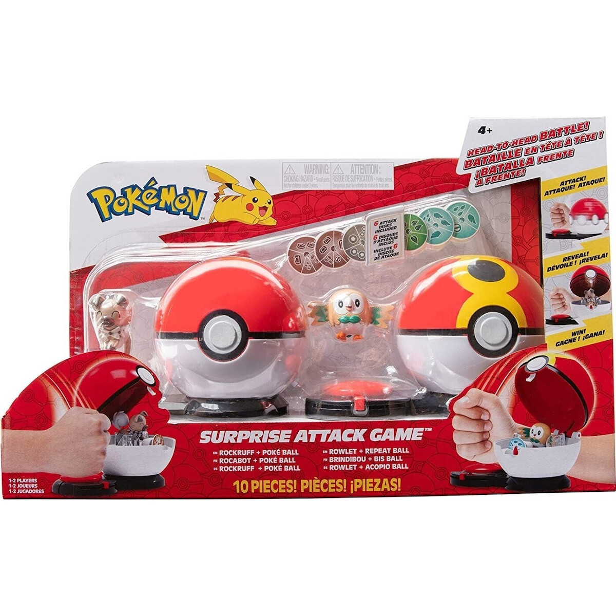 Jazwares Surprise Attack Game Rockruff Vs Rowlet PKW2723 Pokemon για 4 ...