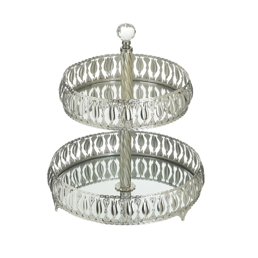 Inart Μεταλλική Εταζέρα 2 Ορόφων Ασημί 3-70-337-0014 | Skroutz.gr