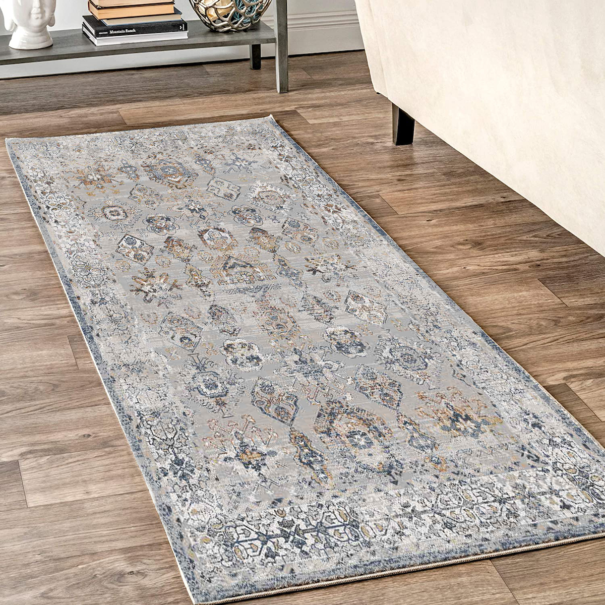 Saray Home Indris Σετ Μοντέρνα Χαλιά Κρεβατοκάμαρας Ιβουάρ / Γκρι IDR08 ...