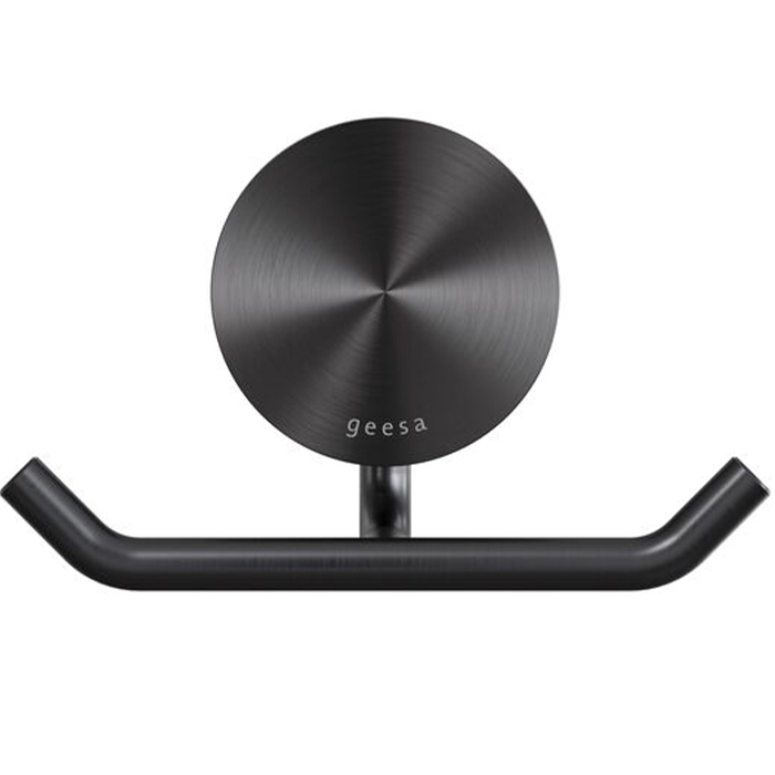 Geesa 7215-411 Άγκιστρο Μπάνιου Διπλό με Βίδες 4.6x4.6cm Μαύρο | Skroutz.gr
