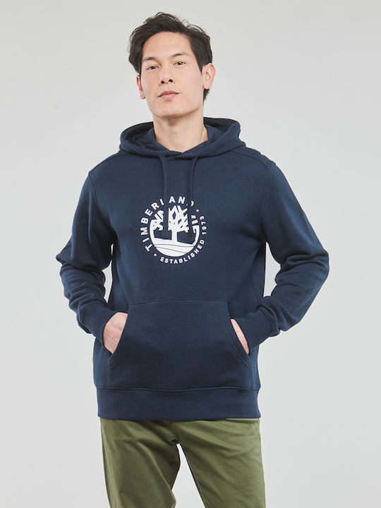 Timberland Refibra Ανδρικό Φούτερ με Κουκούλα και Τσέπες Navy Μπλε ...