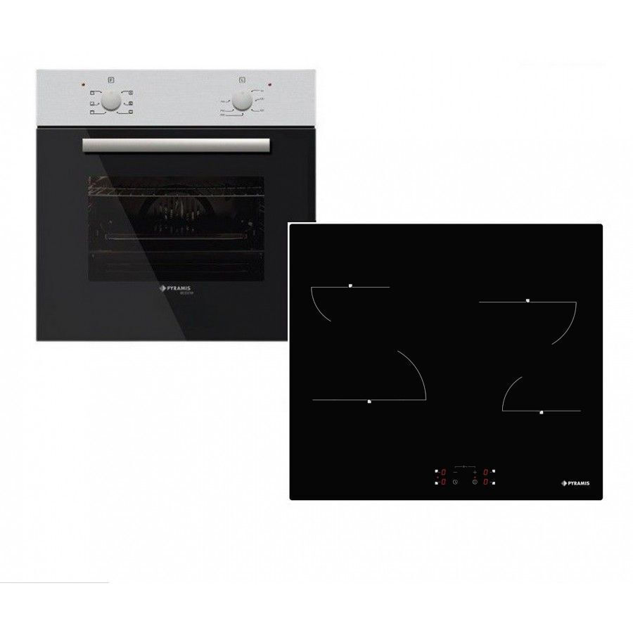 Pyramis 60ΑΠ 1006R + PHC61410FMB Φούρνος άνω Πάγκου 66lt με Κεραμικές ...