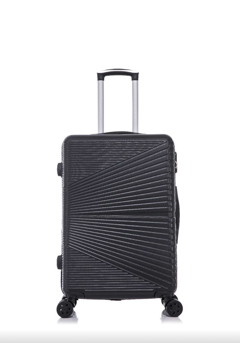 Ormi AL-New Μεσαία Βαλίτσα Ταξιδίου Σκληρή Μαύρη με 4 Ρόδες Ύψους 65εκ ...