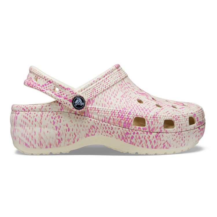 Crocs Classic Platform Snake Print Ανατομικά Σαμπό Μπεζ 208231-2Y3 ...