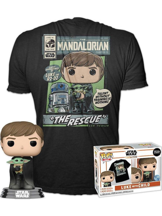Funko Pop! Tees Movies: Star Wars - Luke Skywalker with Gorgu (XL) with Grogu (XL) Special ...