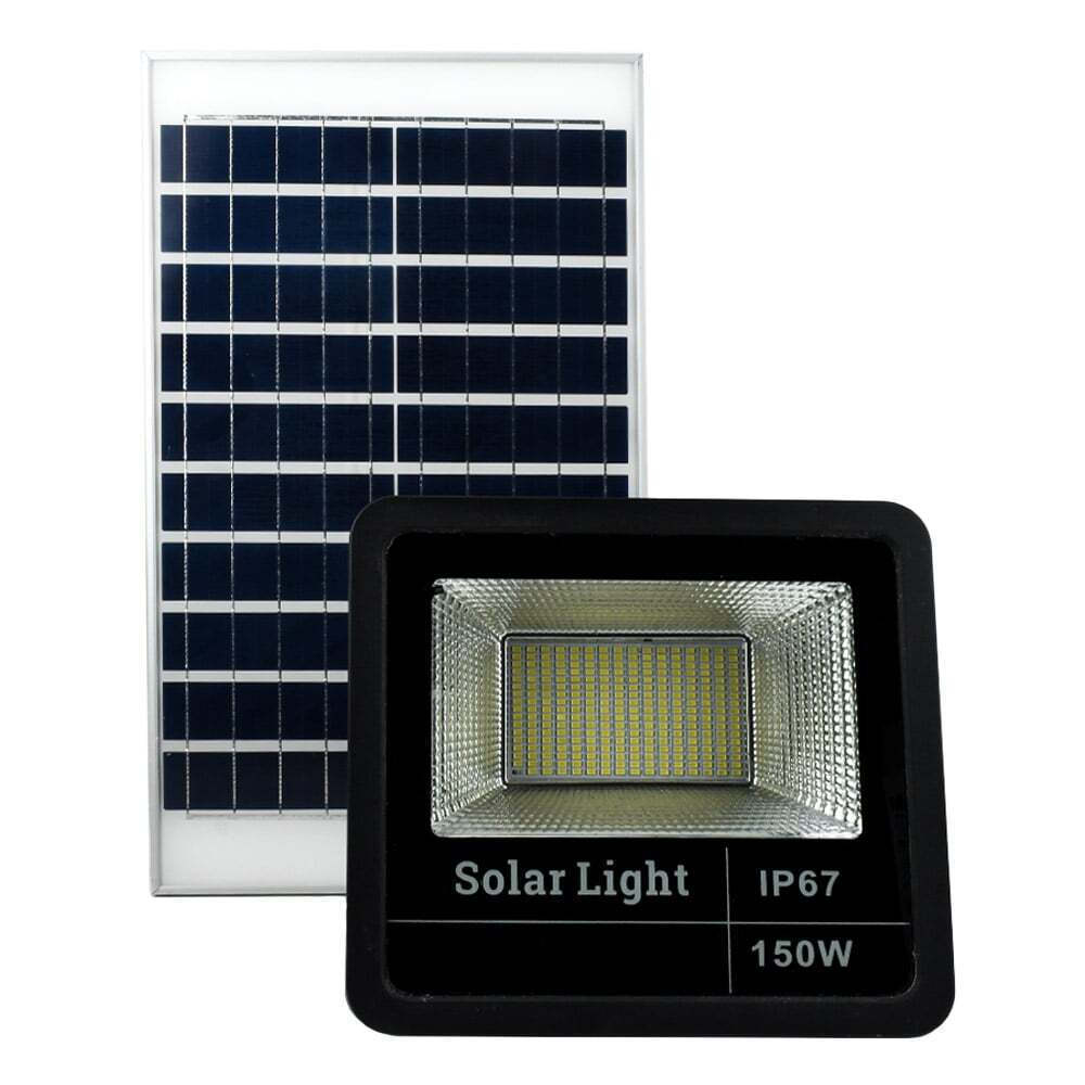 Στεγανός Ηλιακός Προβολέας LED 150W Ψυχρό Λευκό με Τηλεχειριστήριο IP67 JY88150 | Skroutz.gr