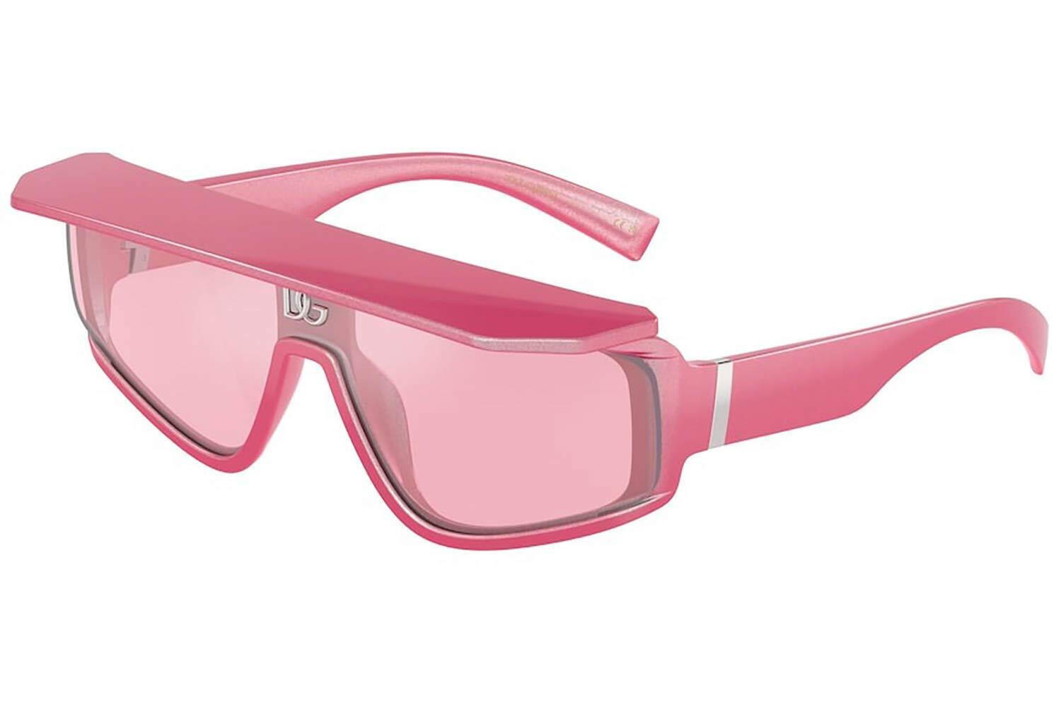 Dolce & Gabbana Γυαλιά Ηλίου με Ροζ Κοκκάλινο Σκελετό και Ασημί ...