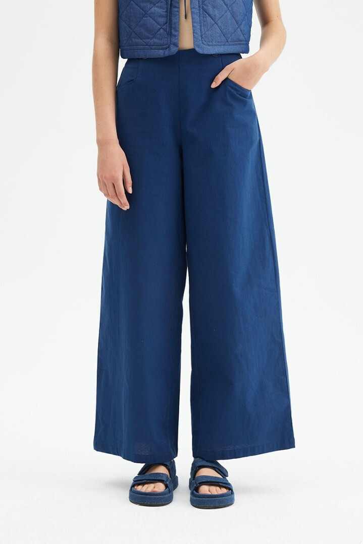 Compania Fantastica Γυναικεία Ψηλόμεση Βαμβακερή Παντελόνα με Λάστιχο ...