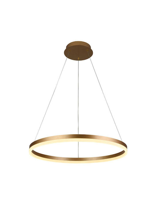 Metanor Μοντέρνο Κρεμαστό Φωτιστικό με Ενσωματωμένο LED σε Χρυσό Χρώμα ...