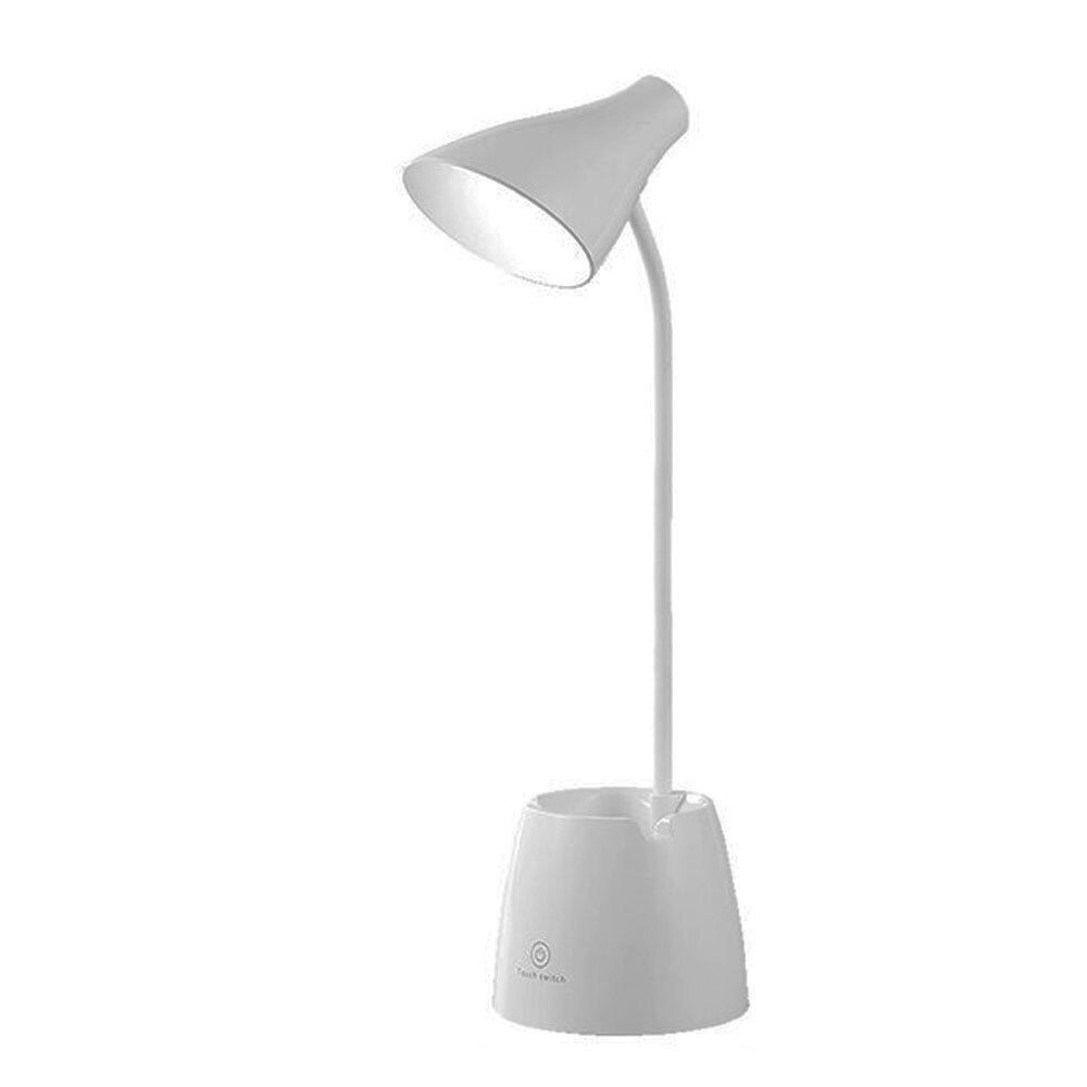 Επαναφορτιζόμενο Φωτιστικό Γραφείου LED με Εύκαμπτο Βραχίονα σε Λευκό ...