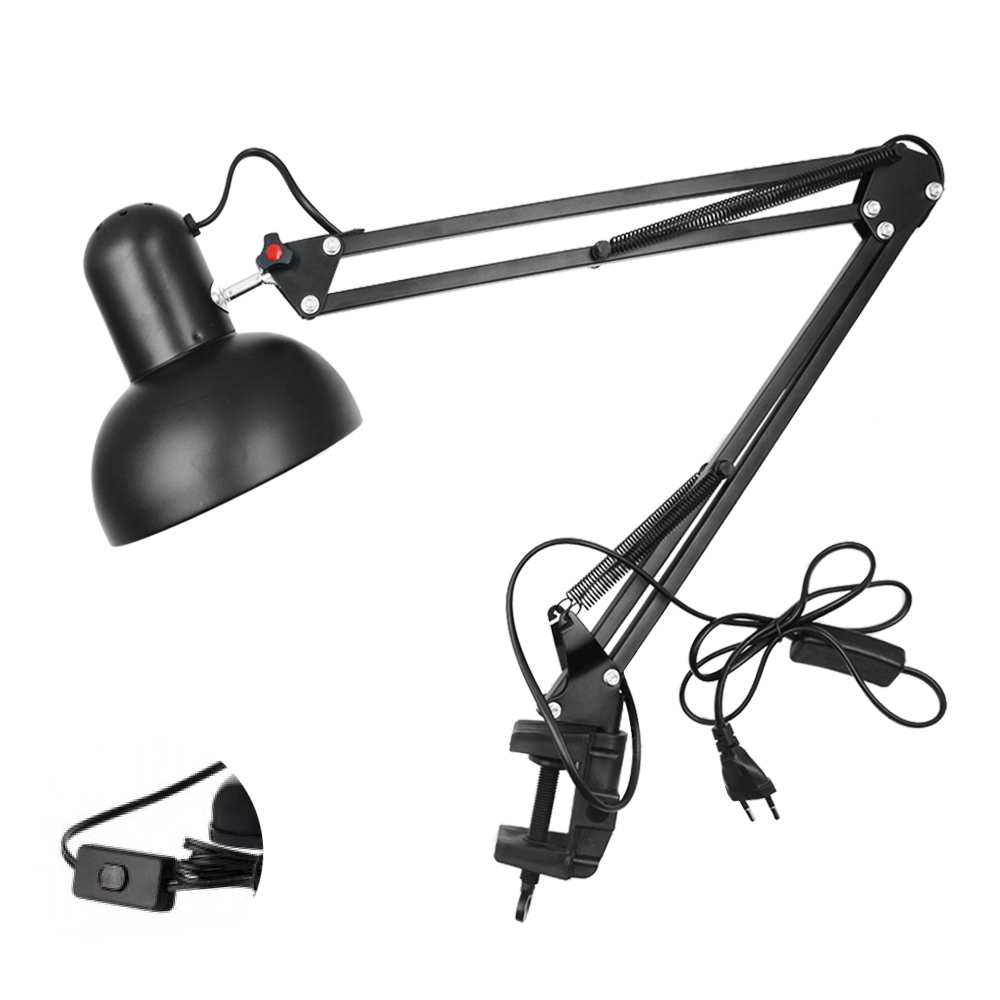 Φωτιστικό Γραφείου με Σπαστό Βραχίονα και Κλιπ σε Μαύρο Χρώμα 102448 ...