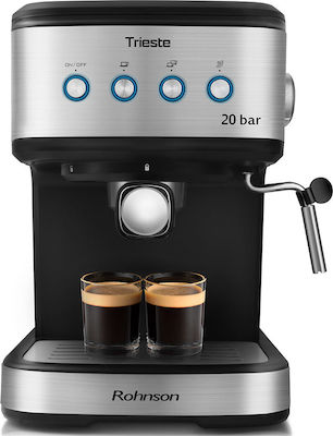 Rohnson Trieste R-98020 Μηχανή Espresso 850W Πίεσης 20bar Ασημί ...