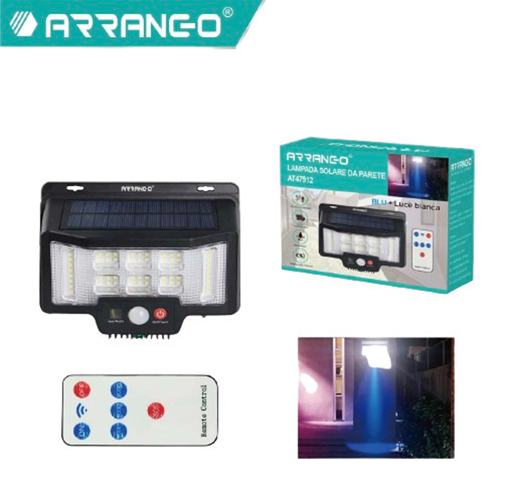 Arrango Επιτοίχιο Ηλιακό Φωτιστικό με Αισθητήρα Κίνησης και Φωτοκύτταρο ...