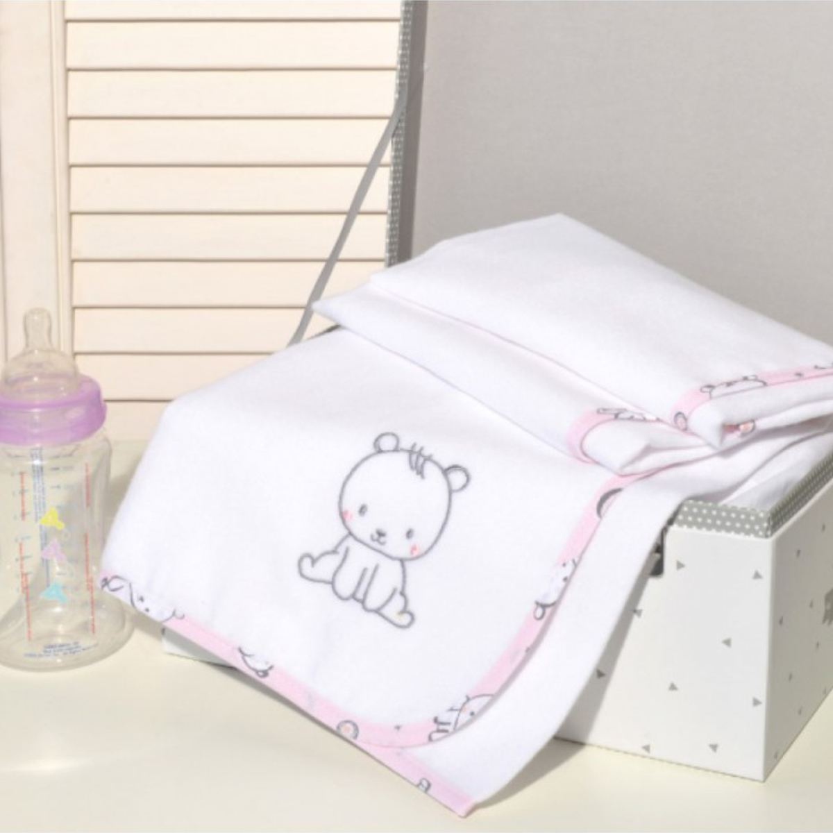 Baby Oliver Φανελένια Πάνα Αγκαλιάς σε Ροζ Χρώμα 80x80cm 46-6742-179 ...