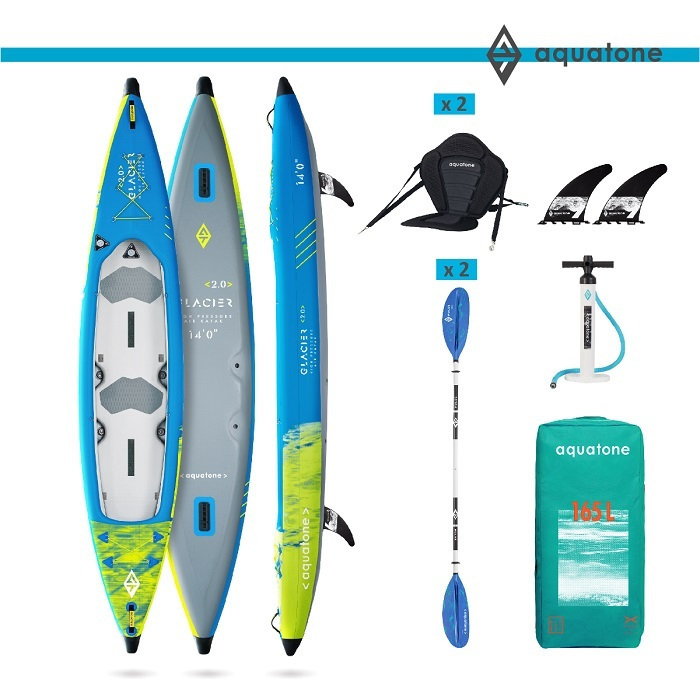 Aquatone Glacier High Performance TK-601 Φουσκωτό Kayak Θαλάσσης 2 ...