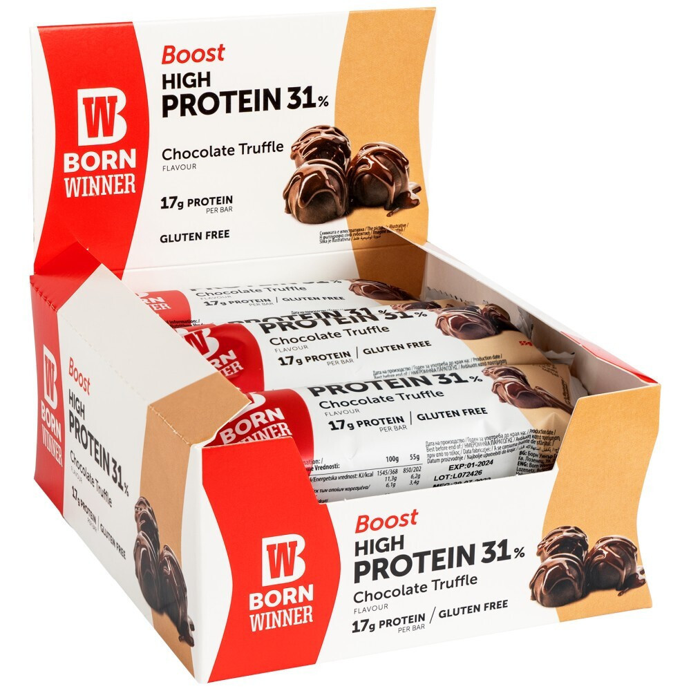 Born Winner Boost High Protein Μπάρες με 31% Πρωτεΐνη & Γεύση Chocolate ...