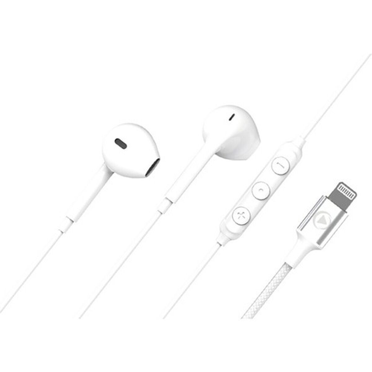 Force Play Earbuds Handsfree με Βύσμα Lightning Λευκό | Skroutz.gr