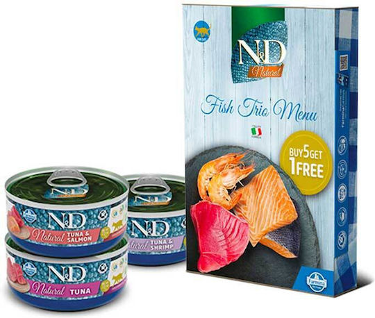 Farmina Fish Trio Menu Υγρή Τροφή για Ενήλικες Γάτες σε Κονσέρβα με ...