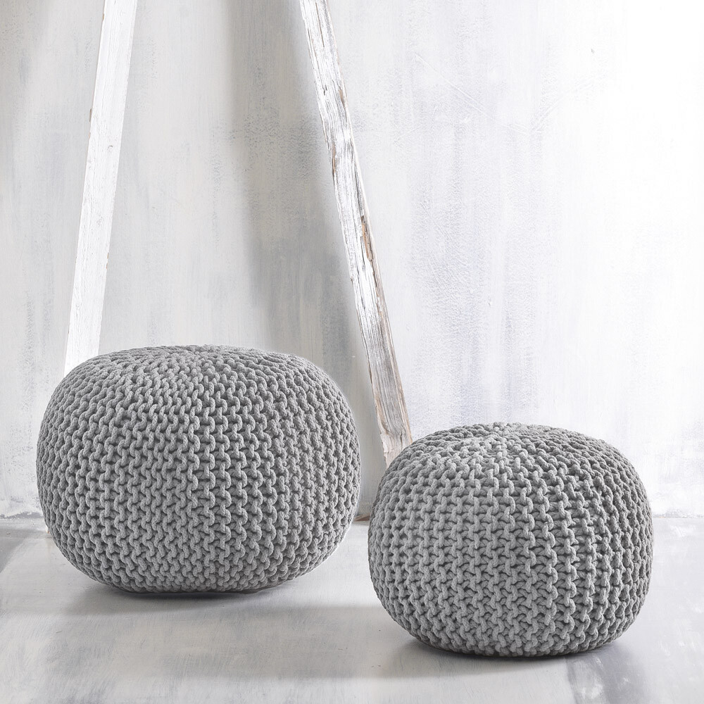 Πουφ Σκαμπό Mayo Γκρι 55x55x45cm 119-606-024 | Skroutz.gr