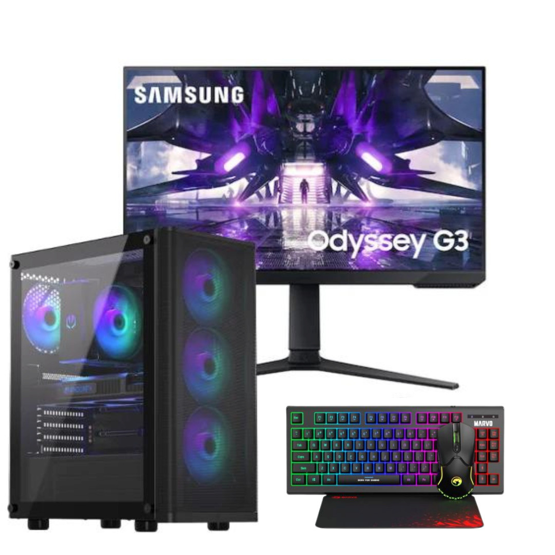 Vengeance Fury-X1 + Samsung Odyssey G32A VA Gaming Monitor 24" Gaming Desktop PC (Ryzen 5-5500 ...