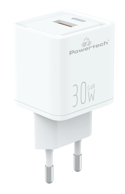 Powertech Φορτιστής Χωρίς Καλώδιο με Θύρα USB-A και Θύρα USB-C 30W ...