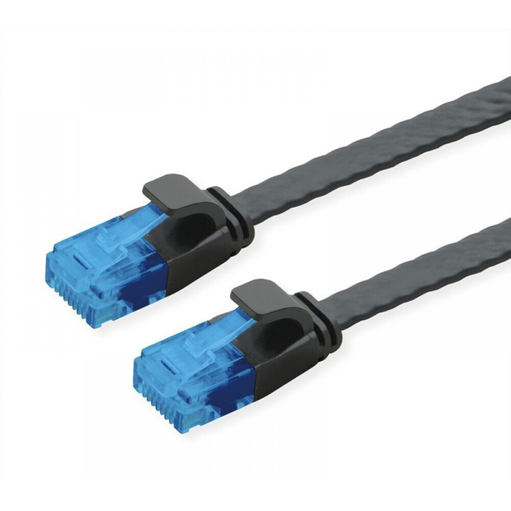 Powertech Flat U/UTP Cat.6a Καλώδιο Δικτύου Ethernet 2m Μαύρο (CAB-N343 ...