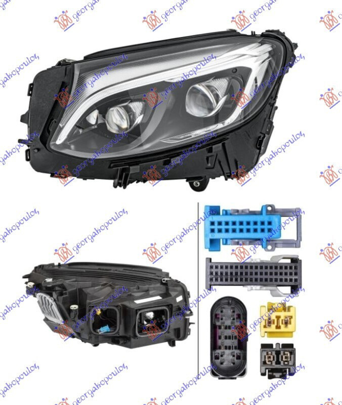 Hella Αριστερό Μπροστινό Φανάρι Led για Honda e Hyundai Coupe Mercedes ...