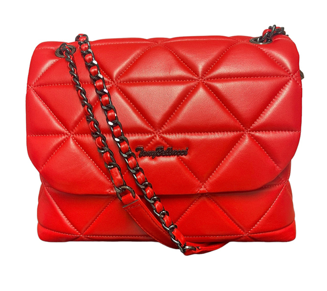 Tony Bellucci 0587.2008-κοκκινη Δερμάτινη Γυναικεία Τσάντα Ώμου Κόκκινη 0587.2008-RED | Skroutz.gr
