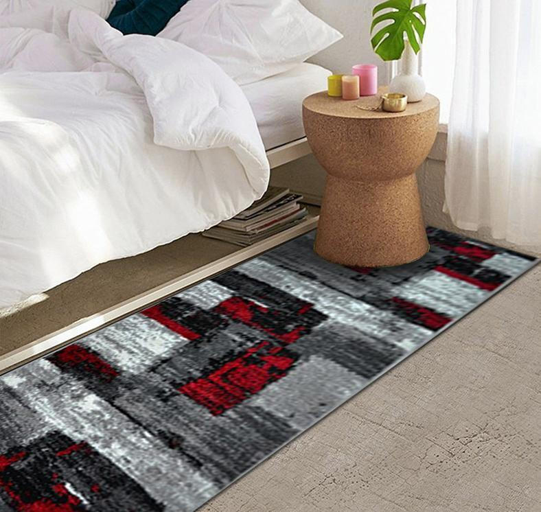 Saray Home Madison Frieze Σετ Μοντέρνα Χαλιά Κρεβατοκάμαρας Γκρι G3144 ...