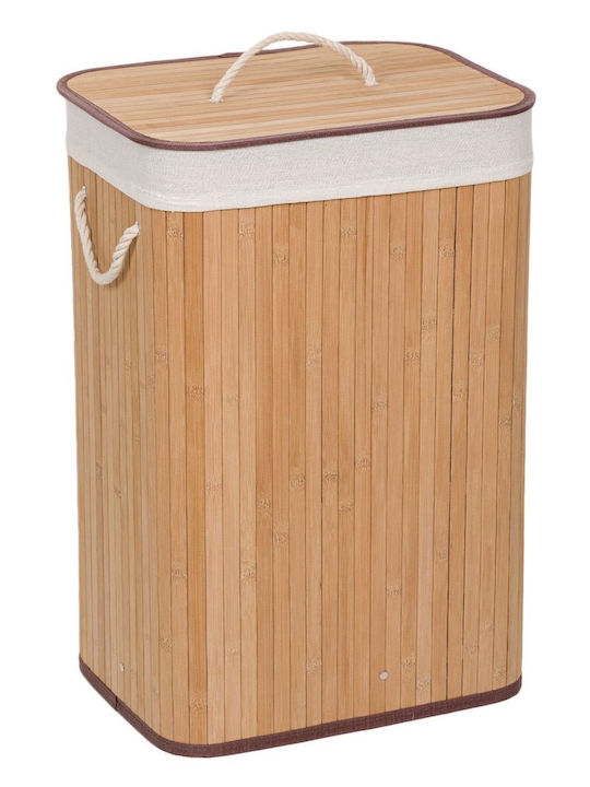 DIC0041706 Bamboo Laundry Basket with Lid 40x30x60cm Beige | Skroutz.cy