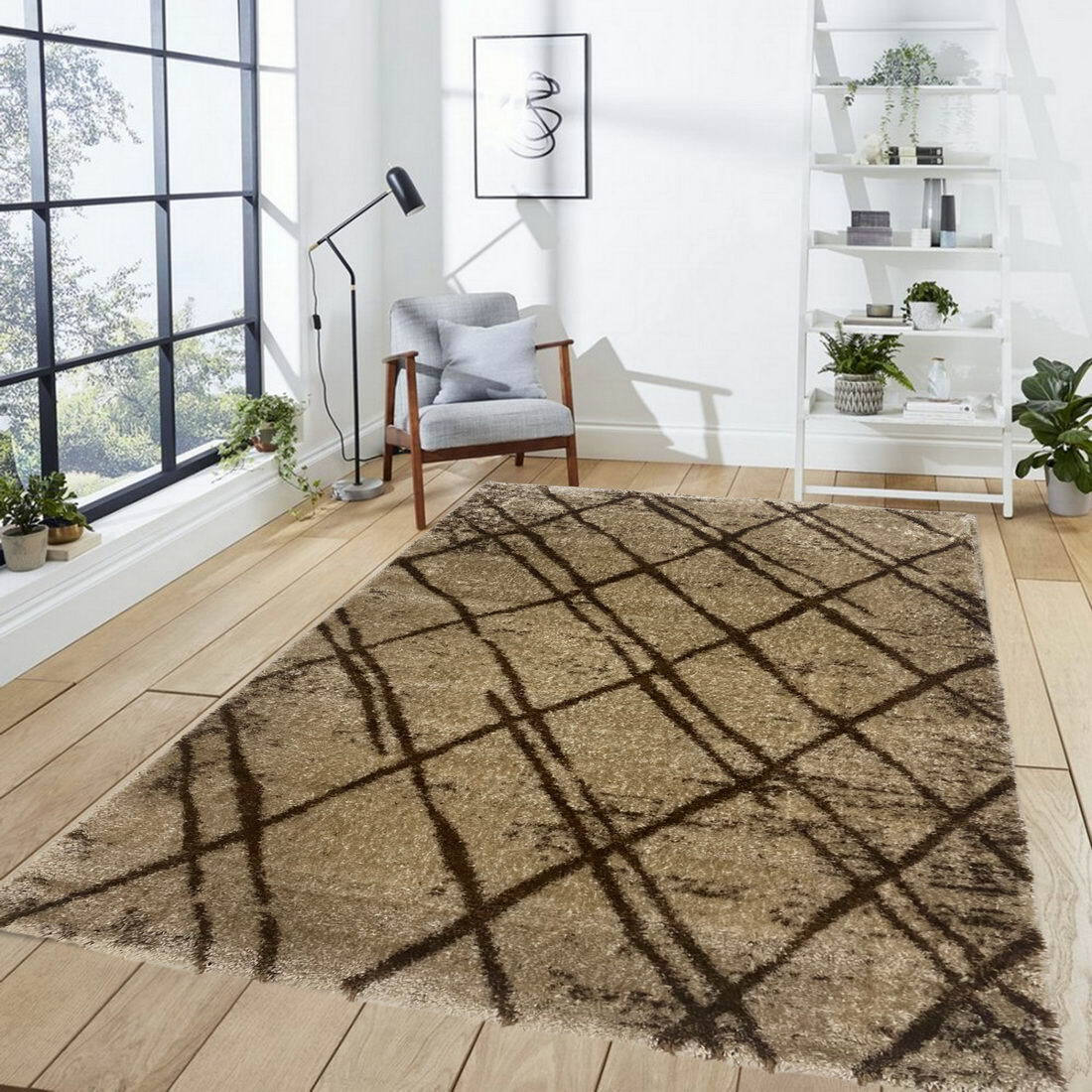 Jasmine Js Χαλί Ορθογώνιο Shaggy Camel Brown | Skroutz.gr