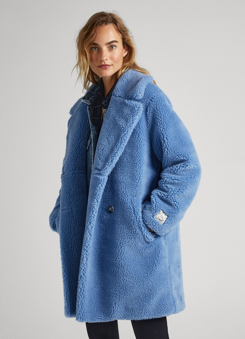 Pepe Jeans Γυναικείο Γαλάζιο Παλτό με Κουμπιά PL402297-563 | Skroutz.gr