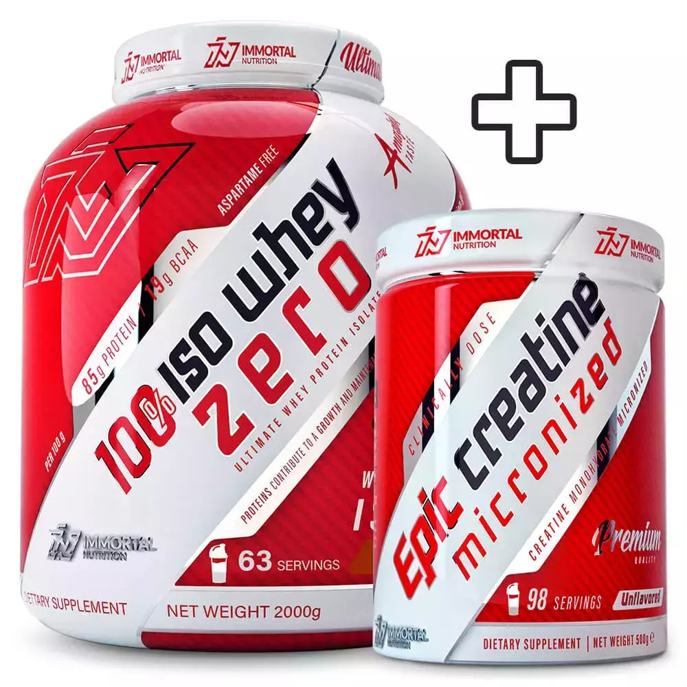 Immortal Nutrition 100% Iso Whey Zero Iso Whey Zero 2000gr Mango Yogurt & Epic Creatine ...