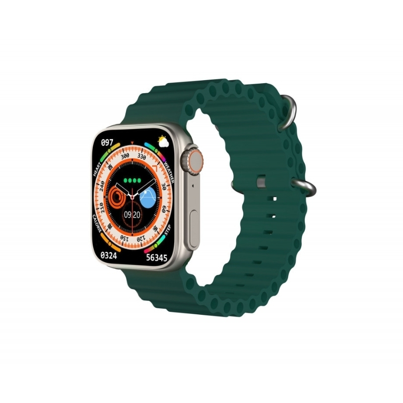 Techancy Tw8 Ultra Smartwatch με Παλμογράφο (Πράσινο) | Skroutz.gr