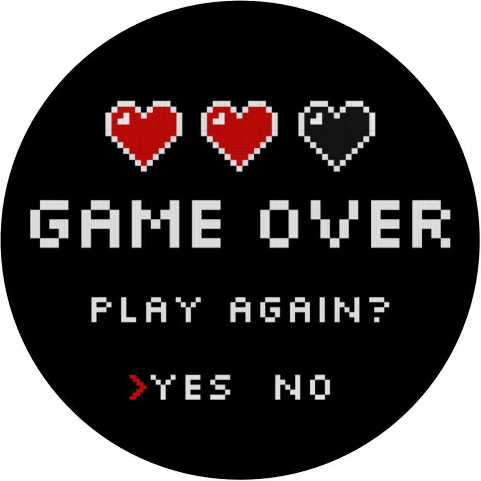 Game Over Play Again? Yes No Mouse Pad 200mm Μαύρο | Skroutz.gr