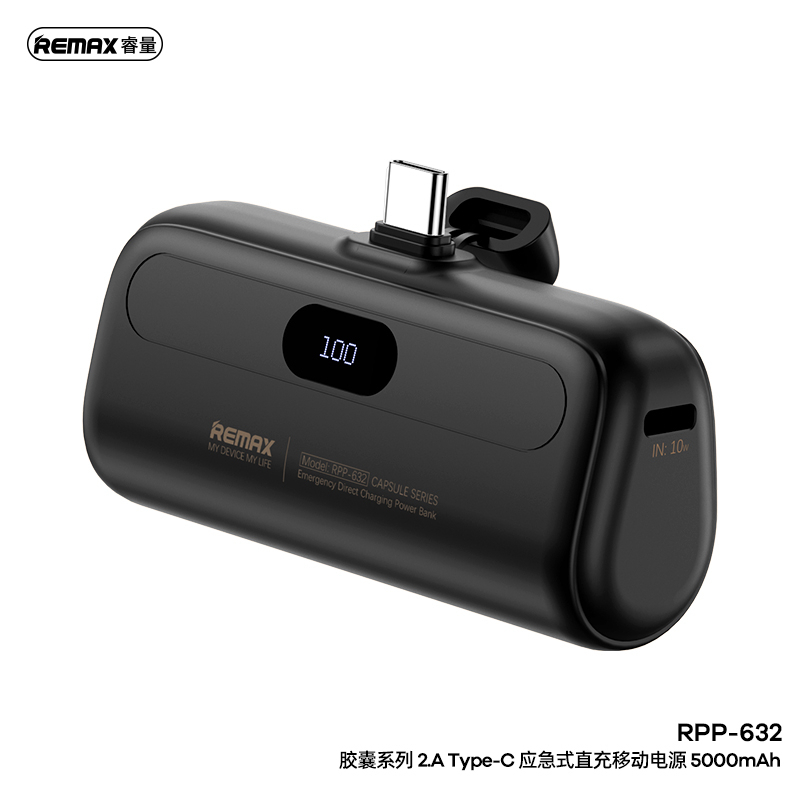 Remax Capsule Series RPP-632 Power Bank 5000mAh Μαύρο | Skroutz.gr