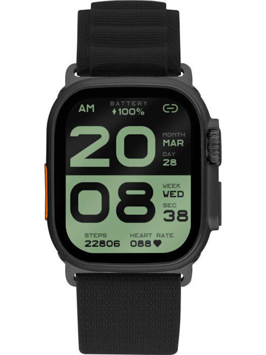 Lee Cooper Square Edge Plus Αδιάβροχο Smartwatch με Παλμογράφο (Μαύρο ...