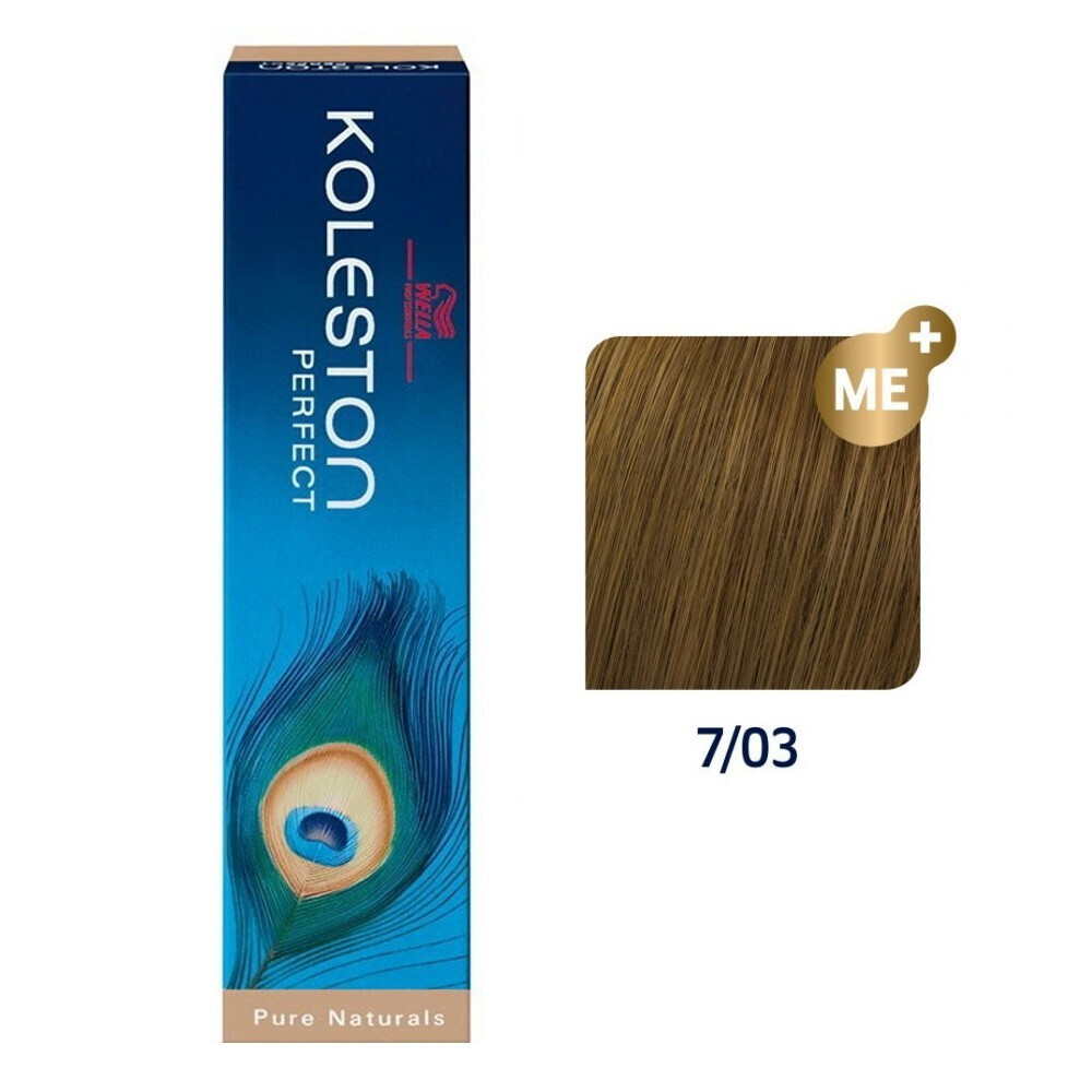 Wella Koleston Perfect Pure Naturals Βαφή Μαλλιών 7/03 Ξανθό Φυσικό Χρυσό 60ml | Skroutz.gr