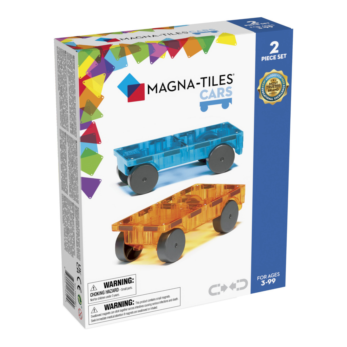 Magna-Tiles Μαγνητικό Παιχνίδι Κατασκευών Car Expansion Blue & Orange ...