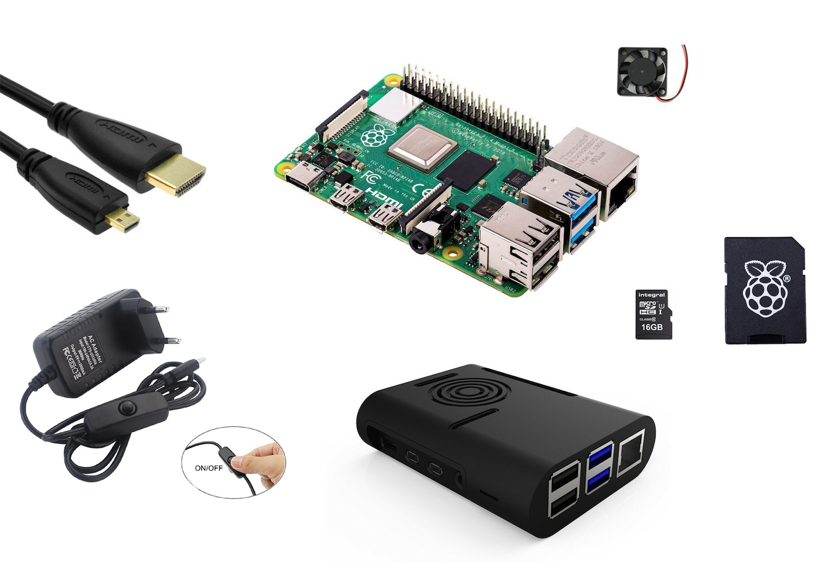 Raspberry Pi 4 Model B Low Budget Kit Barebone (Cortex-BCM2711 / 2 GB ...