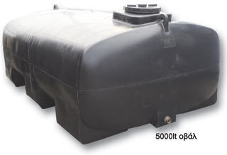 Bakoplast 09δ 0-9999 Πλαστική Δεξαμενή Νερού / Πετρελαίου Κυλινδρική Οριζόντια 5000lt Μαύρη ...