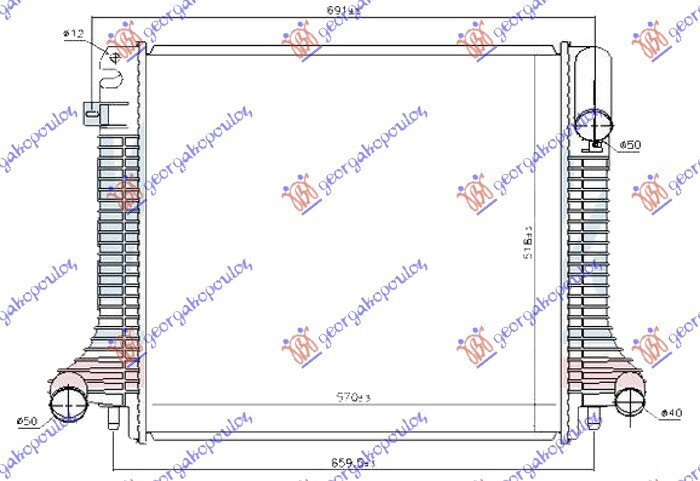 Valeo Ψυγείο Νερού Αυτοκινήτου για Mercedes-Benz Atego A9735000803 ...