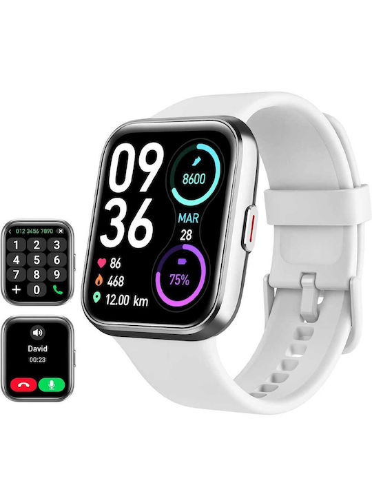 Tensky ID208 Plus Smartwatch με Παλμογράφο (Λευκό) | Skroutz.gr